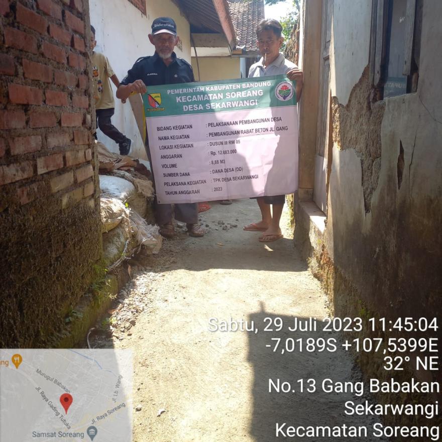 RABAT BETON RW 05 KP.BABAKAN DESA SEKARWANGI T.A 2023 - Desa Sekarwangi